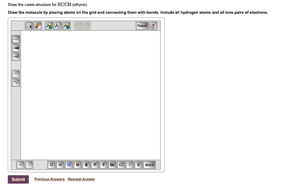 SOLVED: Draw the Lewis structure for HCCH (ethyne): Draw the molecule ...