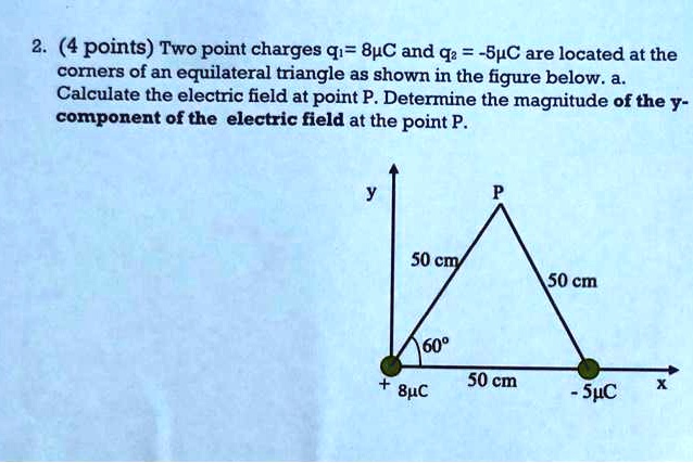 SOLVED: Two point charges qi = 8 Î¼C and qa = -5 Î¼C are located at the ...