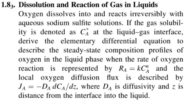 1.83. Dissolution and Reaction of Gas in Liquids Oxygen dissolves into ...