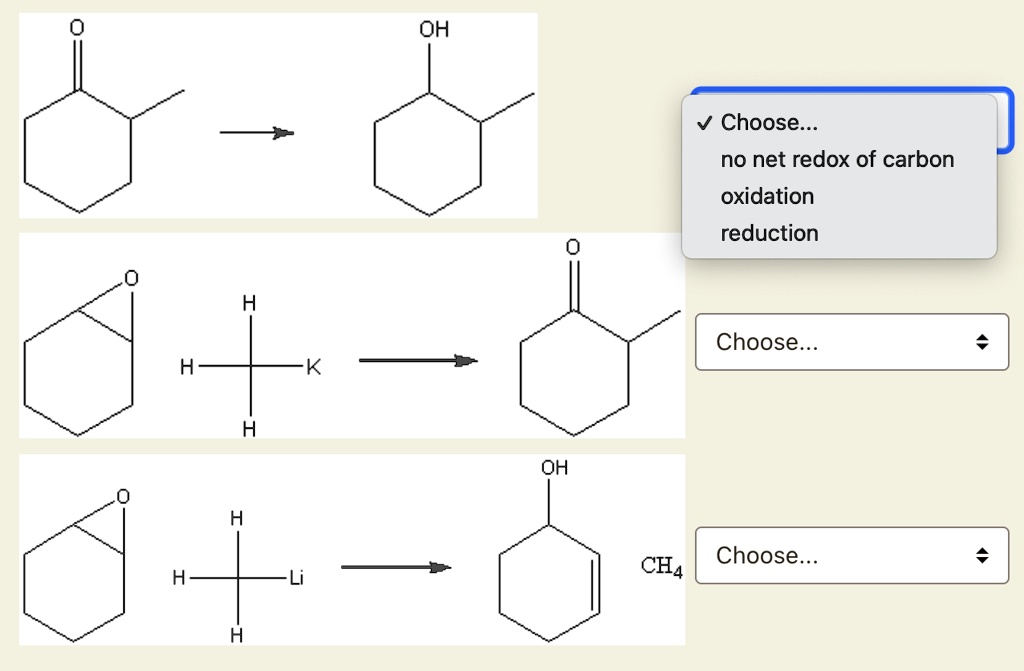 Solved Oh Choose No Net Redox Of Carbon Oxidation Reduction Choose