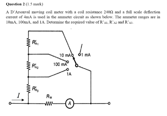 SOLVED: A D'Arsonval moving coil meter with a coil resistance of 240 Î ...