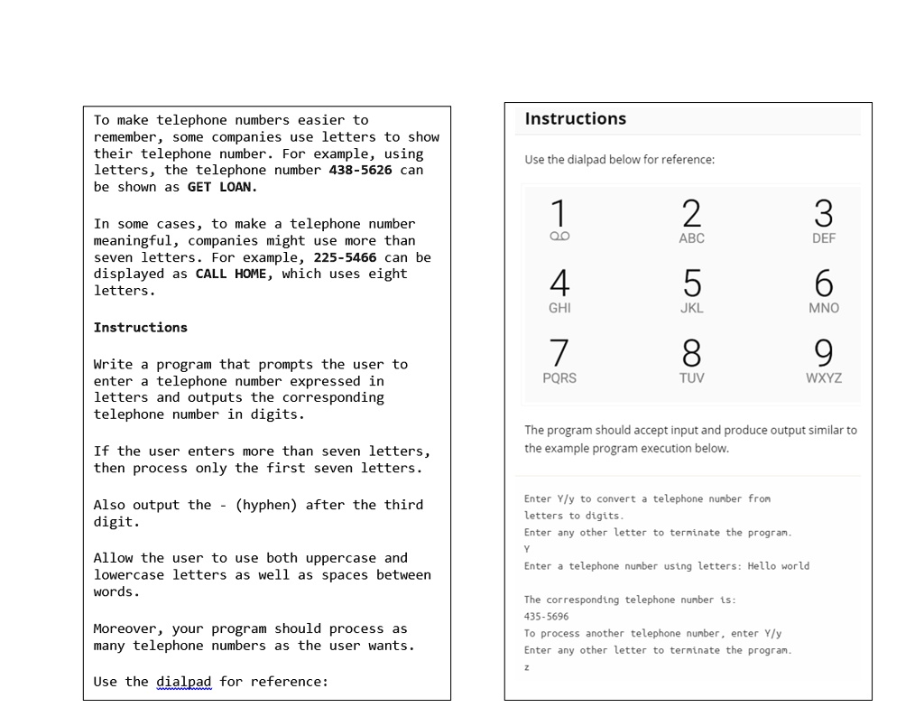 SOLVED C To Make Telephone Numbers Easier To Remember Some