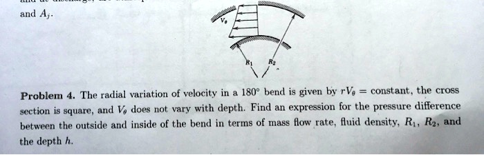 [GET ANSWER] Problem 4. The radial variation of velocity in a 180° bend ...