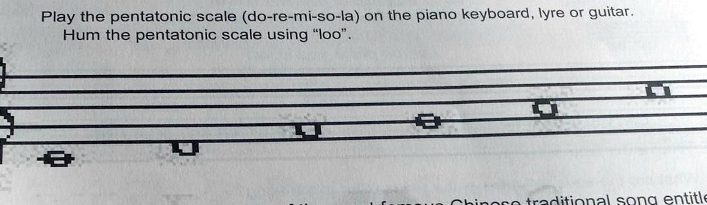 SOLVED: Play the pentatonic scale (do-re-mi-so-la) on the piano ...