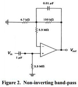 SOLVED: Use LTSpice to simulate the single op-amp active non-inverting bandpass filter circuit ...