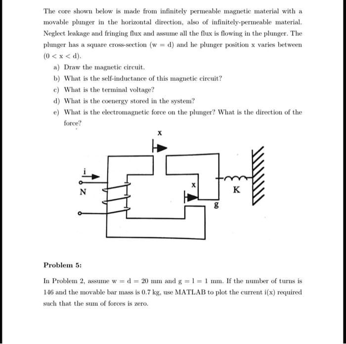 SOLVED: The core shown below is made from infinitely permeable magnetic ...