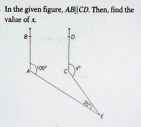 In the given figure, AB||CD. Then, find the value of x.
