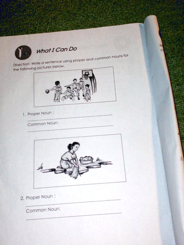 SOLVED: '12 1. Proper Noun: Common Noun: What I Can Do common nouns for ...