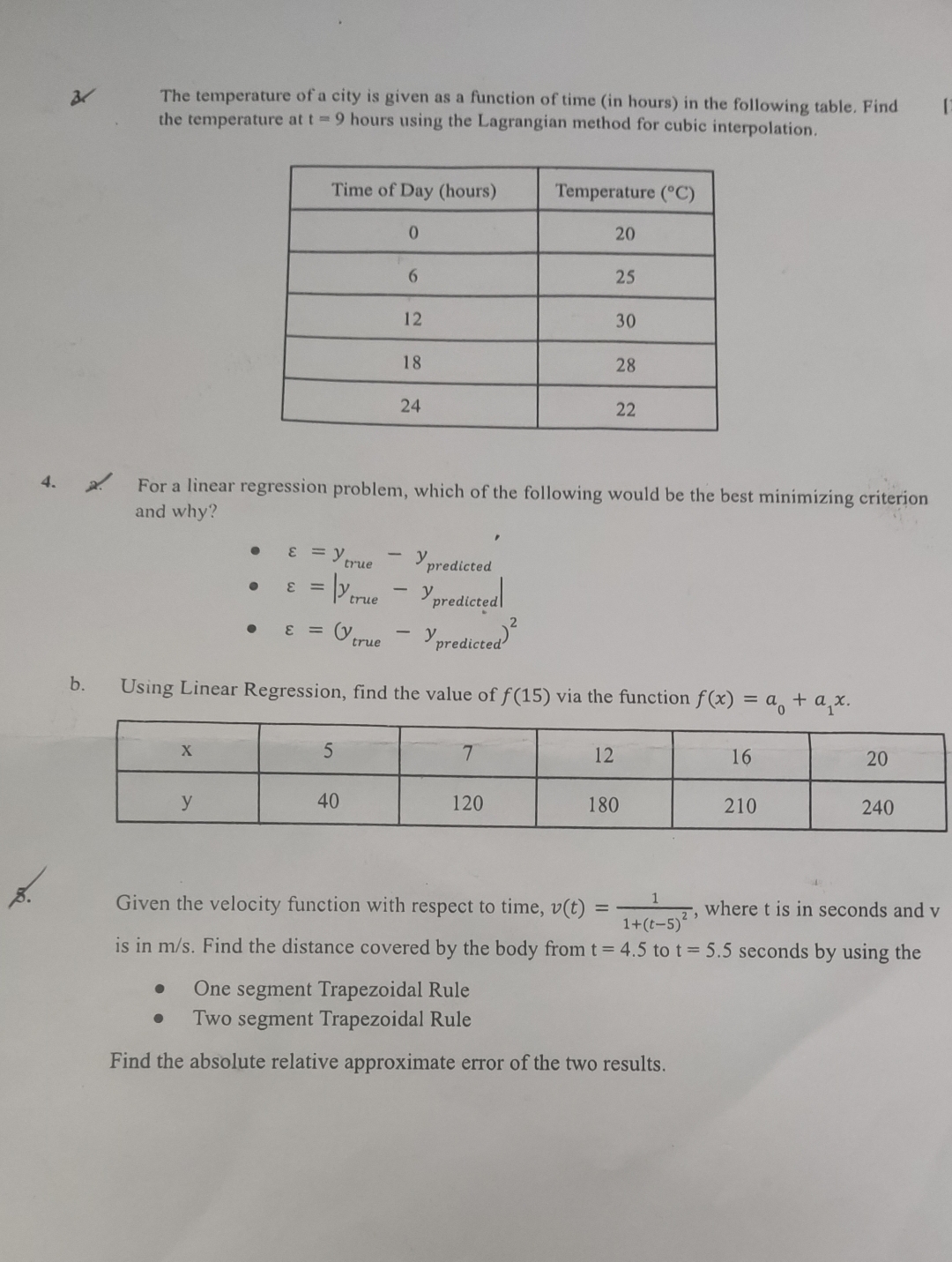 SOLVED: 3. The temperature of a city is given as a function of time (in ...
