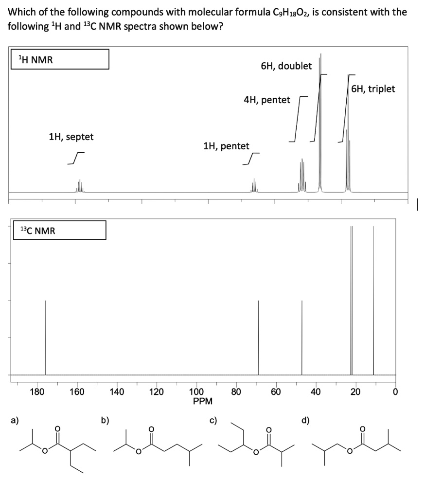 SOLVED: Which of the following compounds with molecular formula CgH18Oz, is consistent with the ...