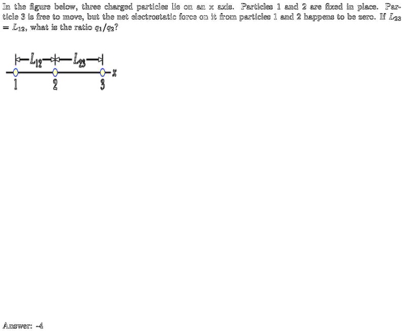 SOLVED: In the figure below, three charged particles lie on an x-axis. Particles 1 and 2 are ...