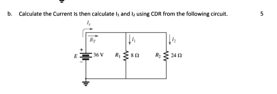 SOLVED: b. Calculate the Current Is then calculate I and Iz using CDR from the following circuit ...