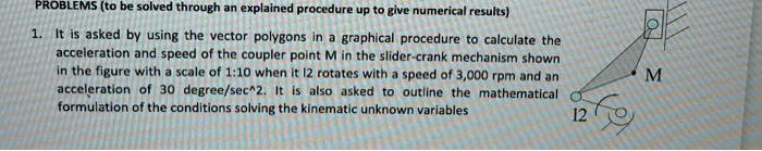 SOLVED: Kinematics and Dynamics of Mechanisms PROBLEMS (to be solved through an explained ...