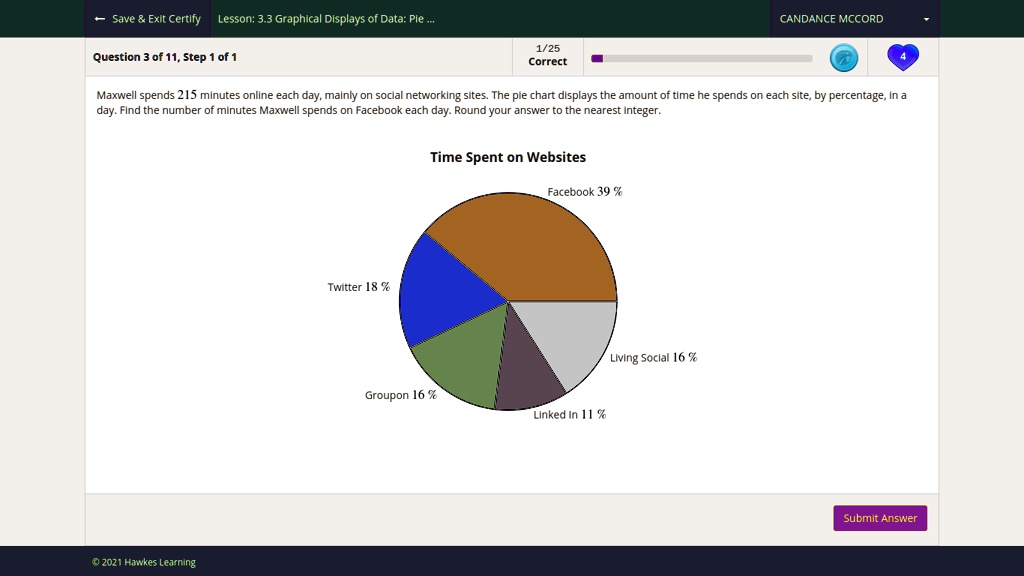 save exit certlfy lesson graphical displays data pie candance mccord ...