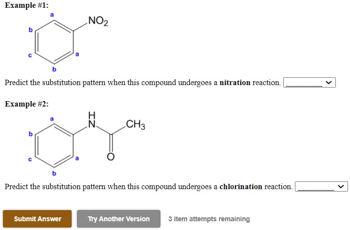 example i noz predict the substitution pattern when this compound ...