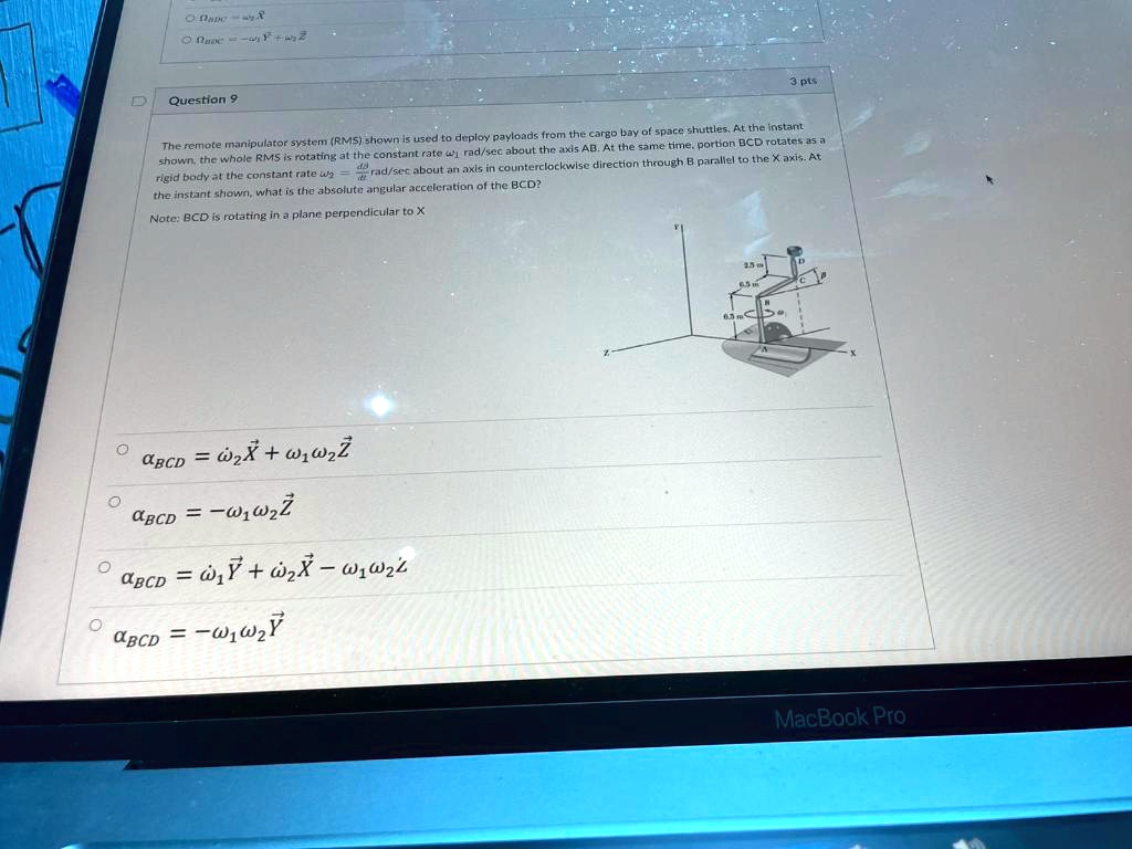 SOLVED: Oo- n- 3 pts Question 9 The remote manipulator system (RMS ...