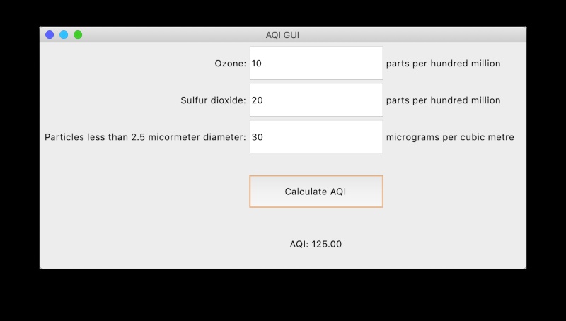 Solved Air Quality Index Gui In Python Create A Graphical User Interface In Python That Allows 