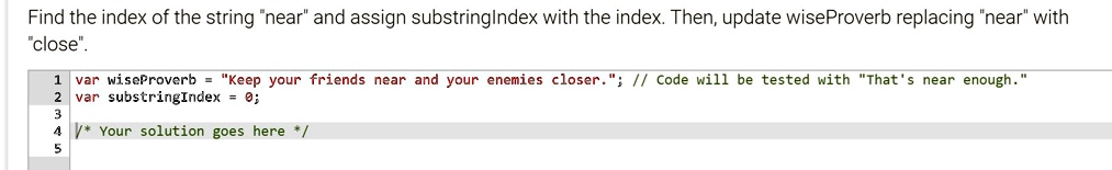 in javascript find the index of the string nearand assign substringlndex with the index ...