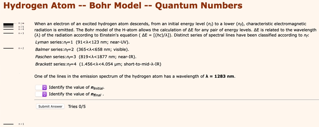hydrogen atom bohr model ba quantum numbers when an electron of an ...