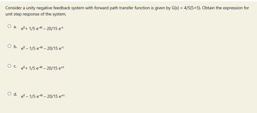 SOLVED: Consider a unity negative feedback system with a forward path transfer function given by ...