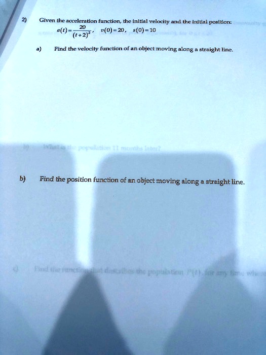 Solved Given The Aceleration Function The Inital Velocity E T O