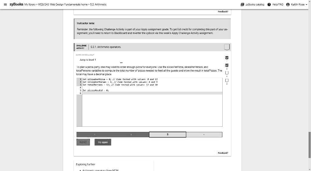 zyBooks My library > WEB/240 Web Design Fundamentals home > 5.2 ...