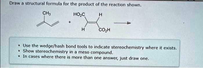 Draw a structural formula for the product of the reaction shown. CH3 ...