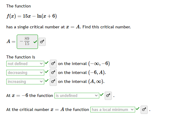 the function fx15 x ln x6 has a single critical number at xa find this ...