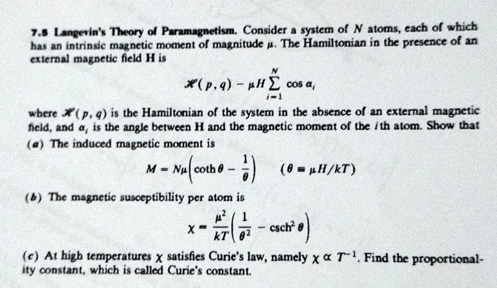 texts 7 langevins theory of paramagnetism consider a system of n atoms ...