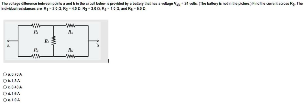 SOLVED: The voltage difference between points a and b in the circuit below is provided by a ...