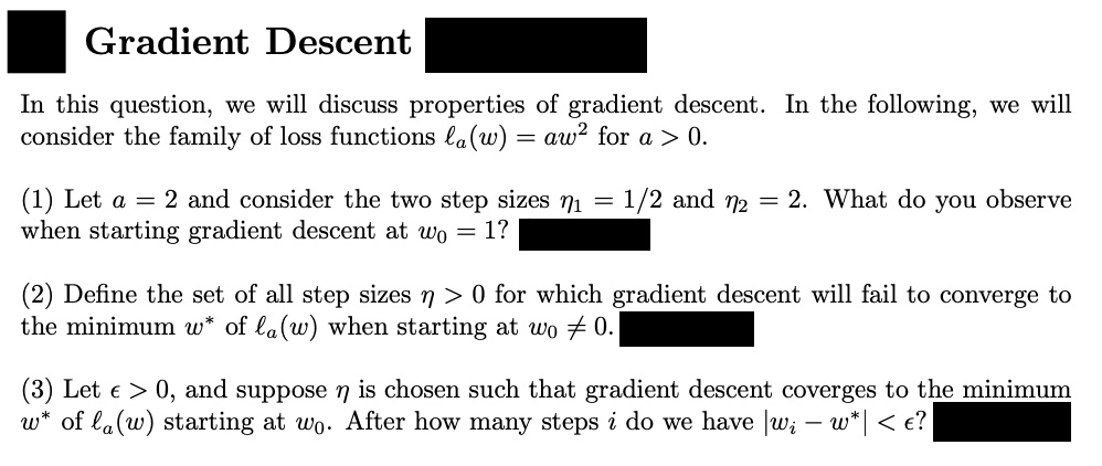gradient descent in this question we will discuss properties of ...