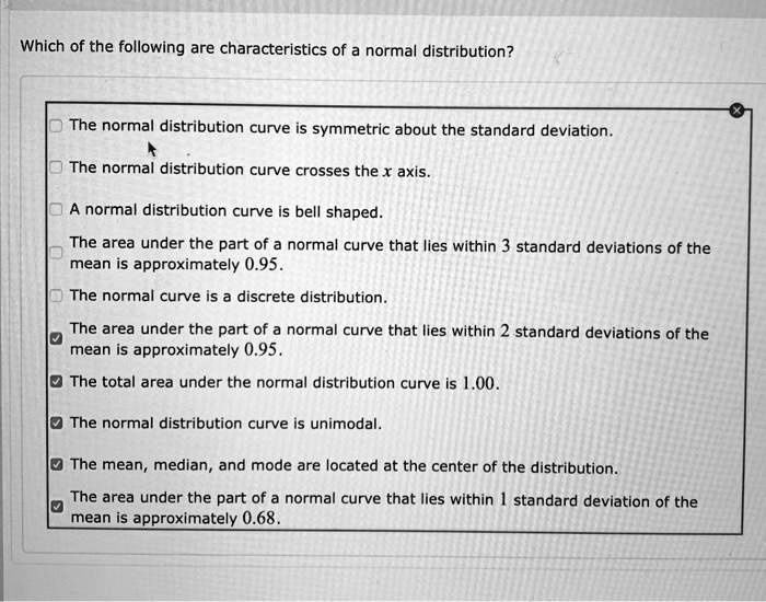 SOLVED: Which of the following are characteristics of normal ...