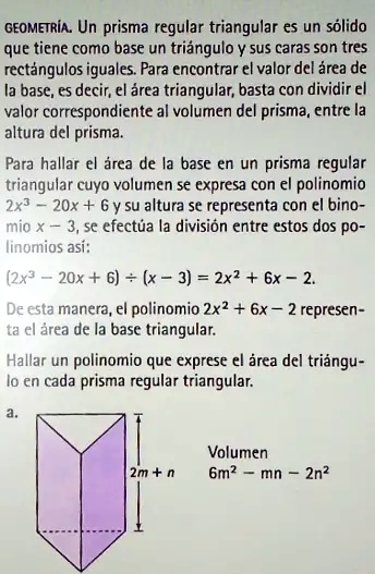 geometria un prisma regular triangular es un solido que tiene como base un triangulo y sus caras ...