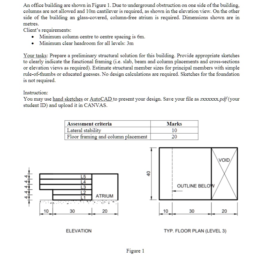 SOLVED: An office building is shown in Figure 1. Due to underground ...