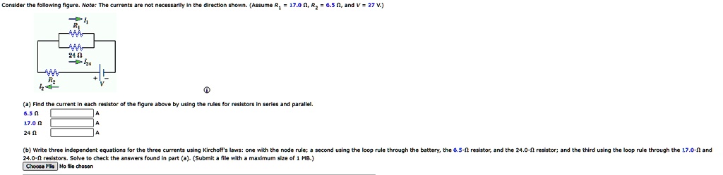 SOLVED: (a) Find the current in each resistor of the figure above by using the rules for ...