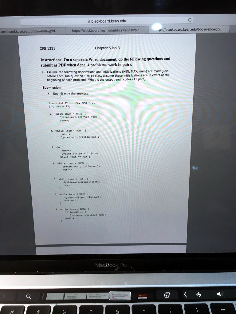 CPS 1231 Chapter 5 lab 3 Instructions: On a separate Word document, do the following questions ...