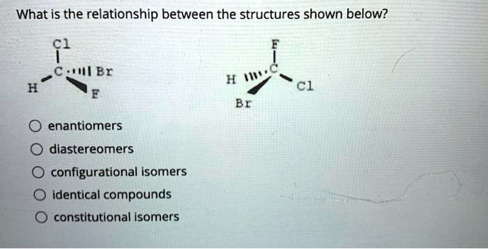 SOLVED: What is the relationship between the structures shown below? C1 "IBr Cl BL enantiomers ...