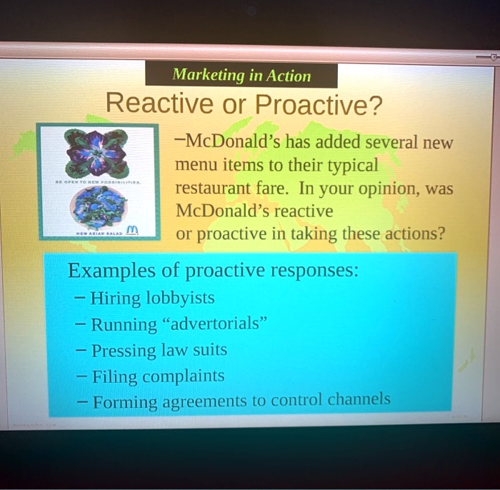 SOLVED: Text: Marketing in Action Reactive or Proactive? - McDonald's ...