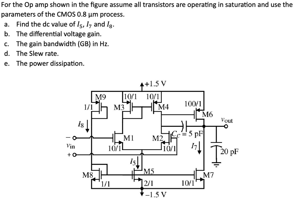 For the Op amp shown in the figure assume all transistors are operating ...