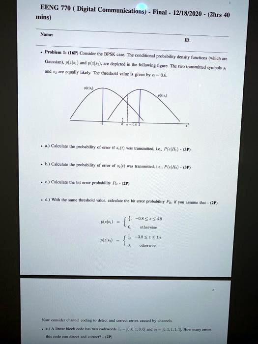 SOLVED: EENG 770 (Digital Communications - Final - 12/18/2020 - 2 hrs ...