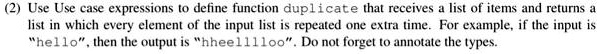 SOLVED: Use case expressions to eliminate function duplication that receives a list of items and ...