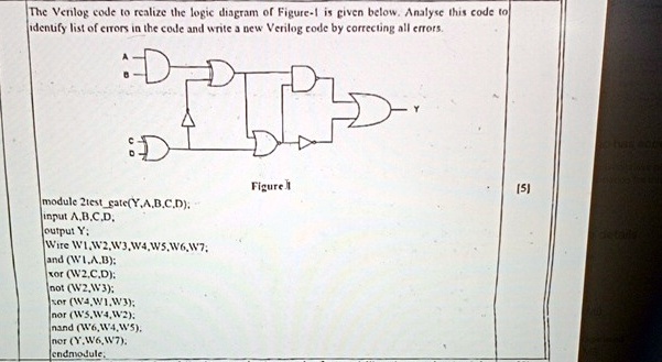 The Verilog code to realize the logic diagram of Figure-1 is given below. Analyse this code to ...