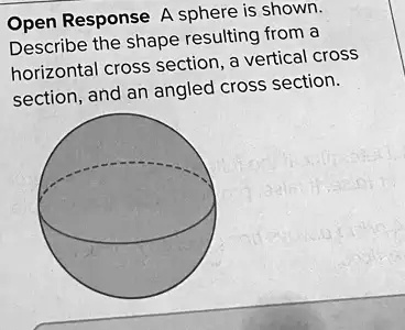 Open Response A sphere is shown. Describe the shape resulting from a ...