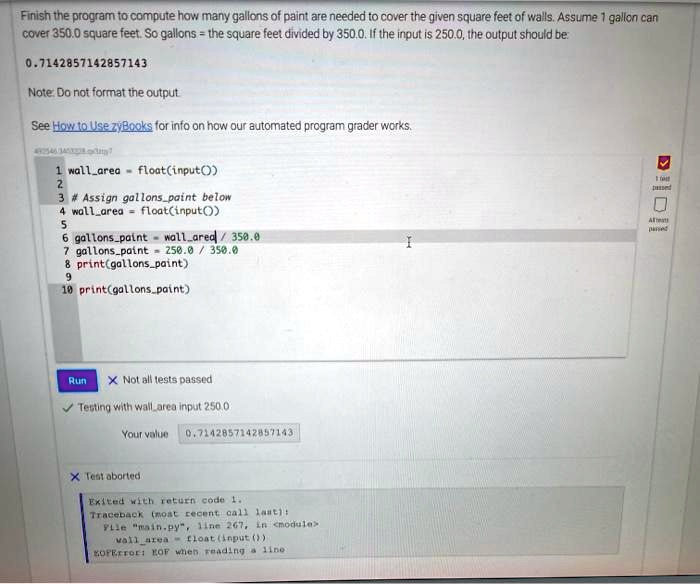 Solved Texts Test One Passed But Test Two Fails For Some Reason Finish The Program To