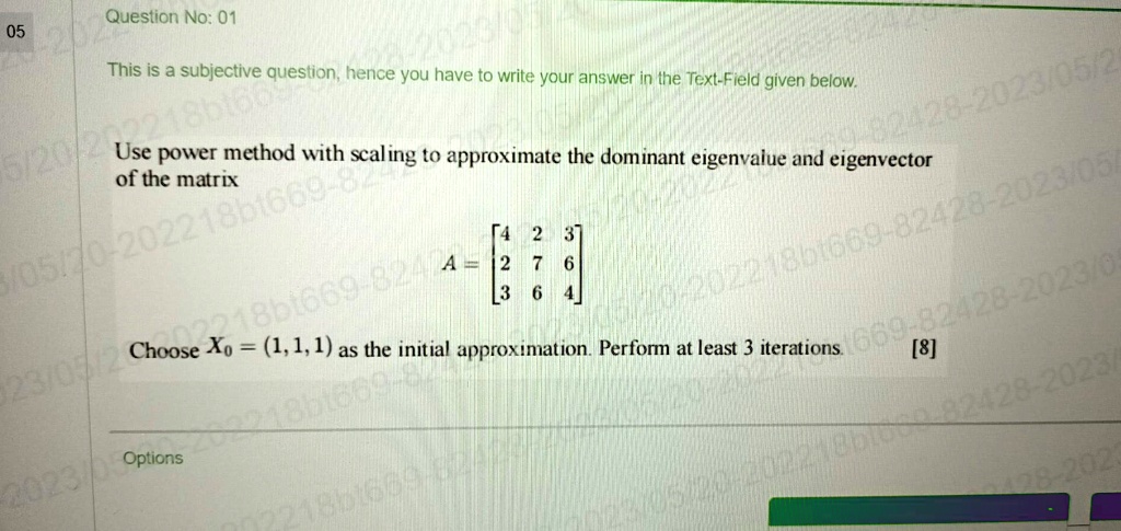 SOLVED: This is a subjective question, hence you have to write your ...