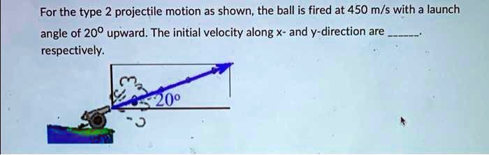 For the type 2 projectile motion as shown, the ball is fired at 450 m/s ...