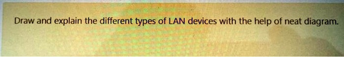 draw and explain the different types of lan devices with the help of ...
