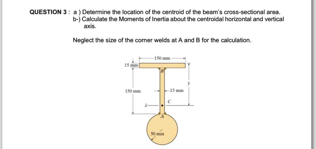 question 3 a determine the location of the centroid of the beams cross sectional area b ...
