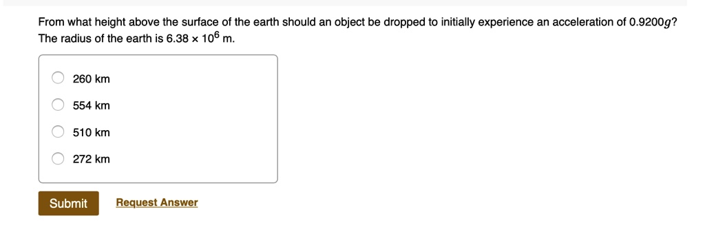 from what height above the surface of the earth should an object be ...