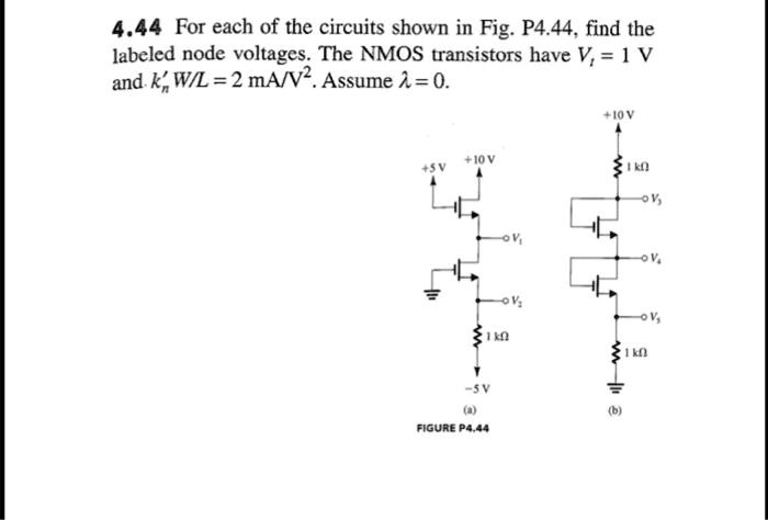 444 for each of the circuits shown in fig p444 find the labeled node ...